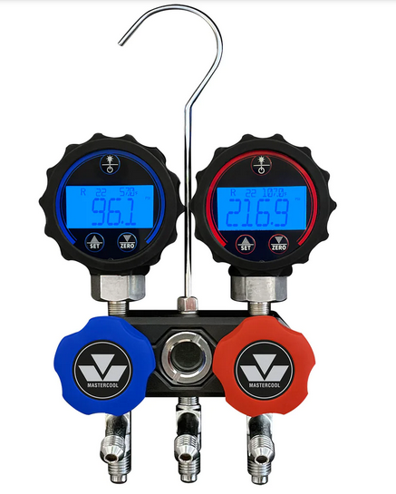 MASTERCOOL DIGITAL 2-WAY ALUMINUM MANIFOLD R134A, R410A, R22 ...