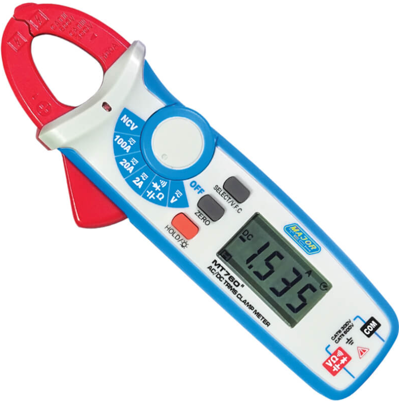 MAJOR TECH 100A AC/DC CLAMP MULTIMETER - Ø17MM CABLE CLAMP – CoolChain ...